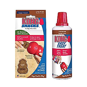 KONG - Treats Combo Pack - Easy Treat Paste and Dog Snacks - Liver Flavor for Large Dogs