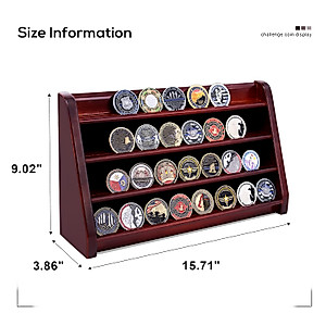 AtSKnSK 4 Rows Military Army Challenge Coin/Casino Chip Display Stand Rack Holder Case Collectible Holds 28-36 Coins