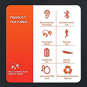 Bone Conduction Headphones, Bluetooth 5.2 Touch Control Wireless Earphone, Open Ear Headphone Sports Headphone for Running, Driving, Biking, Hiking or Driving(White)