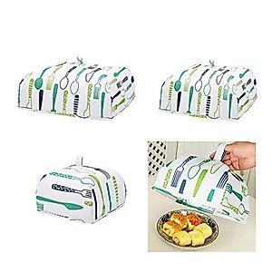 Pack-of-4 Insulated Food Cover Foldable Thermal Food Covers Aluminum Foil Keep Food Warm, Keep Bugs and Dust Isolated, Waterproof Coat, 3 Sizes: 50cm,35cm,20cm