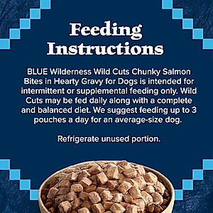Blue Buffalo Wilderness Trail Toppers Wild Cuts Natural High-Protein Dog Wet Food, Salmon Bites in Hearty Gravy, 3-oz Pouch, 24 Count