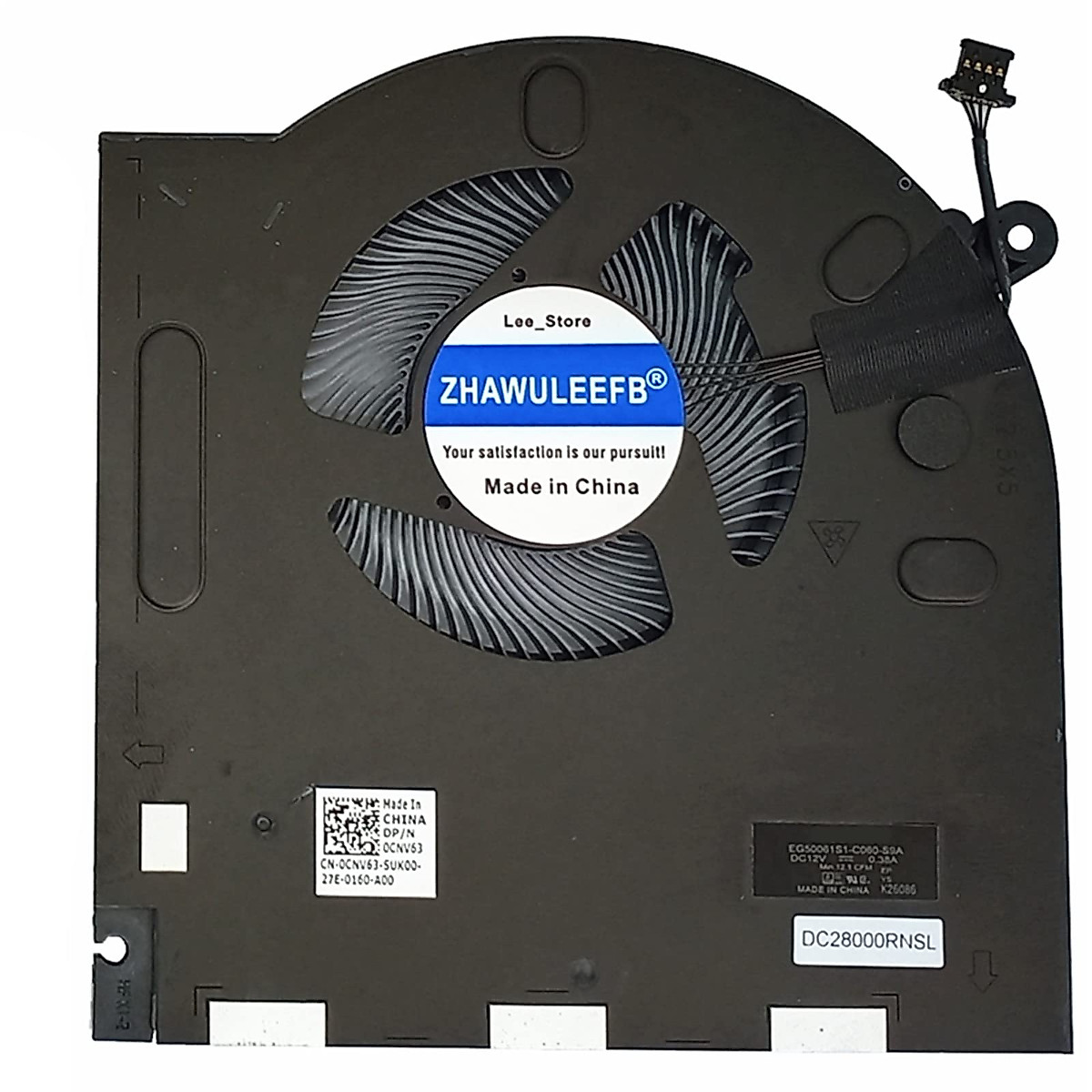 ZHAWULEEFB Replacement New CPU+GPU Cooling Fan for Dell Alienware M17 R3 M17 R4 P45E 0H5TYJ 0CNV63 FM7J FM7H DC28000ROSL EG50061S1-1C010-S9A K13087 DC28000RNSL EG50061S1-C060-S9A DC12V 0.38A Fan