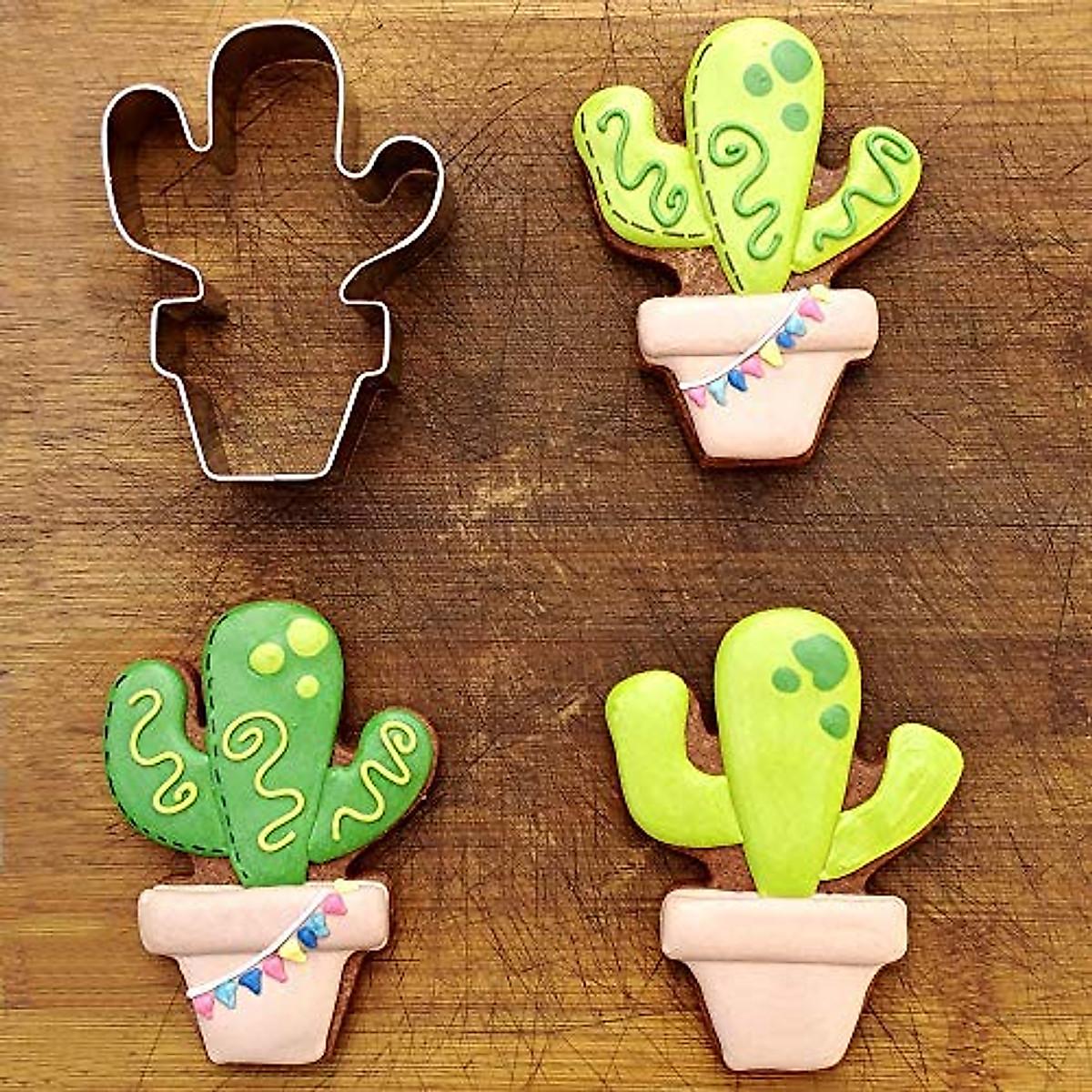 Cactus Houseplant Succulent Cookie Cutter, 4" Made in USA by Ann Clark