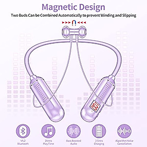 JAKPAK Bluetooth Headphones Neckband for iPhone 13 Pro Max, Wireless Headset Sport 29 Hrs Playtime Noise Cancelling Magnetic Earbuds w/Mic HiFi Stereo Deep Bass Running Headsets for iPhone Samsung