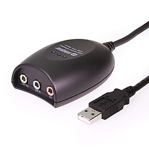 USB 2.0 Audio Adapter Box with Line Input and Mic Input