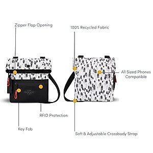 Sherpani Pica, Small Crossbody Purse, Nylon Crossbody Bag, Lightweight Cross Body Bag, Shoulder Bag, Purses for Women, Travel Bag, RFID Protection (Tree Hugger)