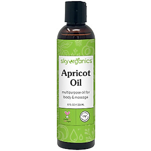 Sky Organics Apricot Oil for Body, 100% Pure & Cold-Pressed to Moisturize, Soften & Nourish, 8 fl. Oz