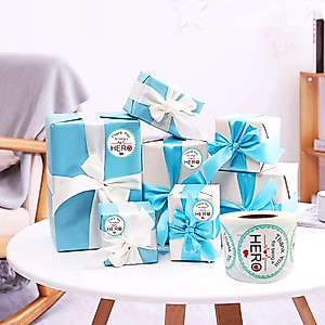 wootile Healthcare Workers Thank You Stickers Heroes Thank You Labels 2 Inch-500 Pcs for Being A Hero Doctor/Nurse Workers Appreciation Themed Gratitude Sticker Doctors Cards, Envelopes and Gift Bags