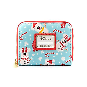 Loungefly Disney Mickey Minnie Snowman Zip Around Wallet