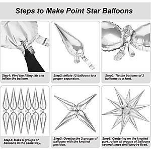 60 Pcs Yellow Star Balloons 26 inch Large Explosion Star Balloon 12 Point Spike Foil Balloons for Birthday Wedding Sunflower Lemon Party Decoration Background