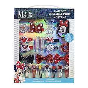 Disney Minnie Mouse Hair Accessories Set for Kids, Perfect for Parties, Sleepovers and Makeovers, Ages 3+, By Townley Girl
