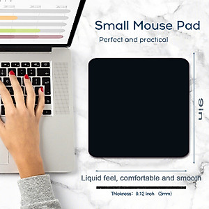 Square Mouse pad, Premium Mouse pad, Square Waterproof Mouse pad, Non-Slip Rubber Base Mouse pad 9x9 inches (Black)
