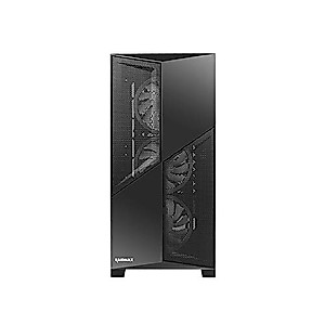 Raidmax ATX Desktop Computer Gaming PC Case Mid Tower PC Case with addressable RGB x3 ARGB Fans ATX PC Case USB 3.0 Tempered Glass PC Case Mesh Window Computer Case with 3 ARGB LED Black PC Case -X627