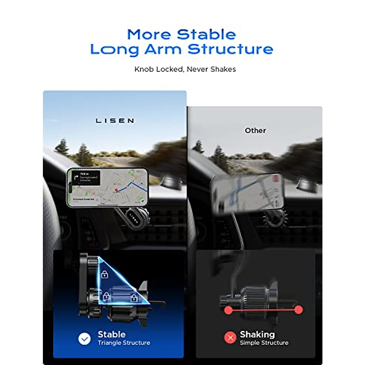 LISEN Fits MagSafe Car Mount for iPhone Holder [20 Strongest Magnets] Magnetic Phone Holder for Car Vent Car Accessories Cell Phone Holder Mount for iPhone 14 13 12 Pro Max Mini Plus MagSafe Case