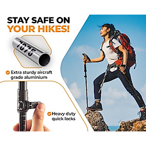 Foxelli Folding Trekking Poles – 2-pc Ultra Compact Hiking Poles for Men & Women, Lightweight Strong Aluminum 7075 Collapsible Foldable Walking Sticks with Flip Locks, 4 Season All Terrain Accessories