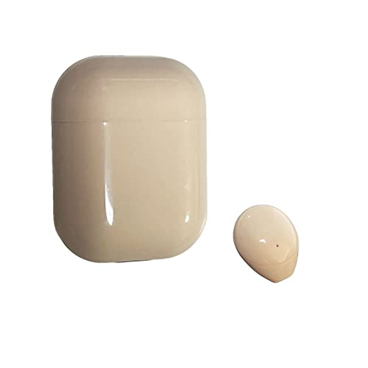 Xmenha Single Beige Wireless Smallest Invisible Earbuds Hidden for Work Bluetooth Invisible Hidden Headphones Mini Micro Tiny Earbuds Small Ear Canals