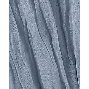 Maliton Dusty Blue Cheesecloth Table Runner 13.3ft Baby Blue Table Runner 160 Inches Cheesecloth Table Runner Bulk for Bohemian Wedding Decorations Baby Shower Birthday Party Table Decorations