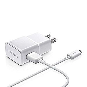 Samsung OEM 2-Amp Adapter with 5-Feet Micro USB Data Sync Charging Cables for Galaxy S2/S3/S4 Active/Note 1/2 - Non-Retail Packaging - White
