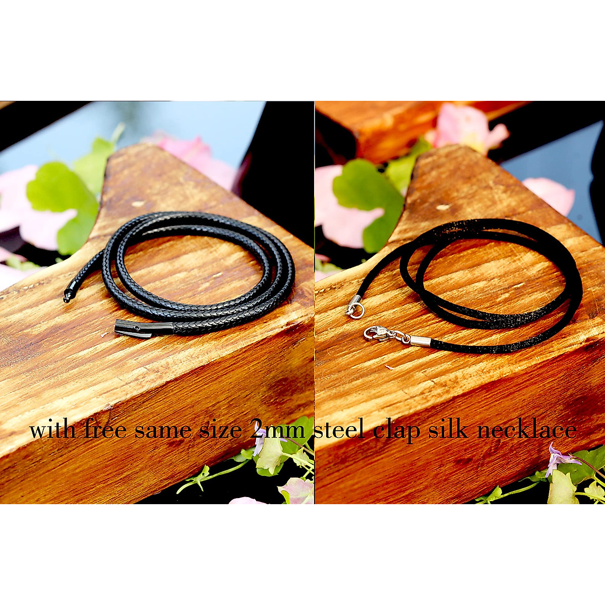 Findout 2mm black Waterproof Braided Leather Necklace Wax Rope Chain For Men, Waterproof Braided Leather, No Gemstone