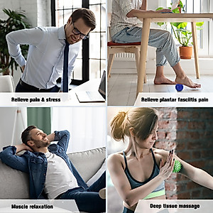 Plantar Fasciitis Roller Foot Massage Ball-Foot Ball Roller Massager Set,Massage Balls and Foot Roller for Plantar Fasciitis Relief | Trigger Point Therapy(1 Foot Massage Roller+2 Spiky Massage Balls)