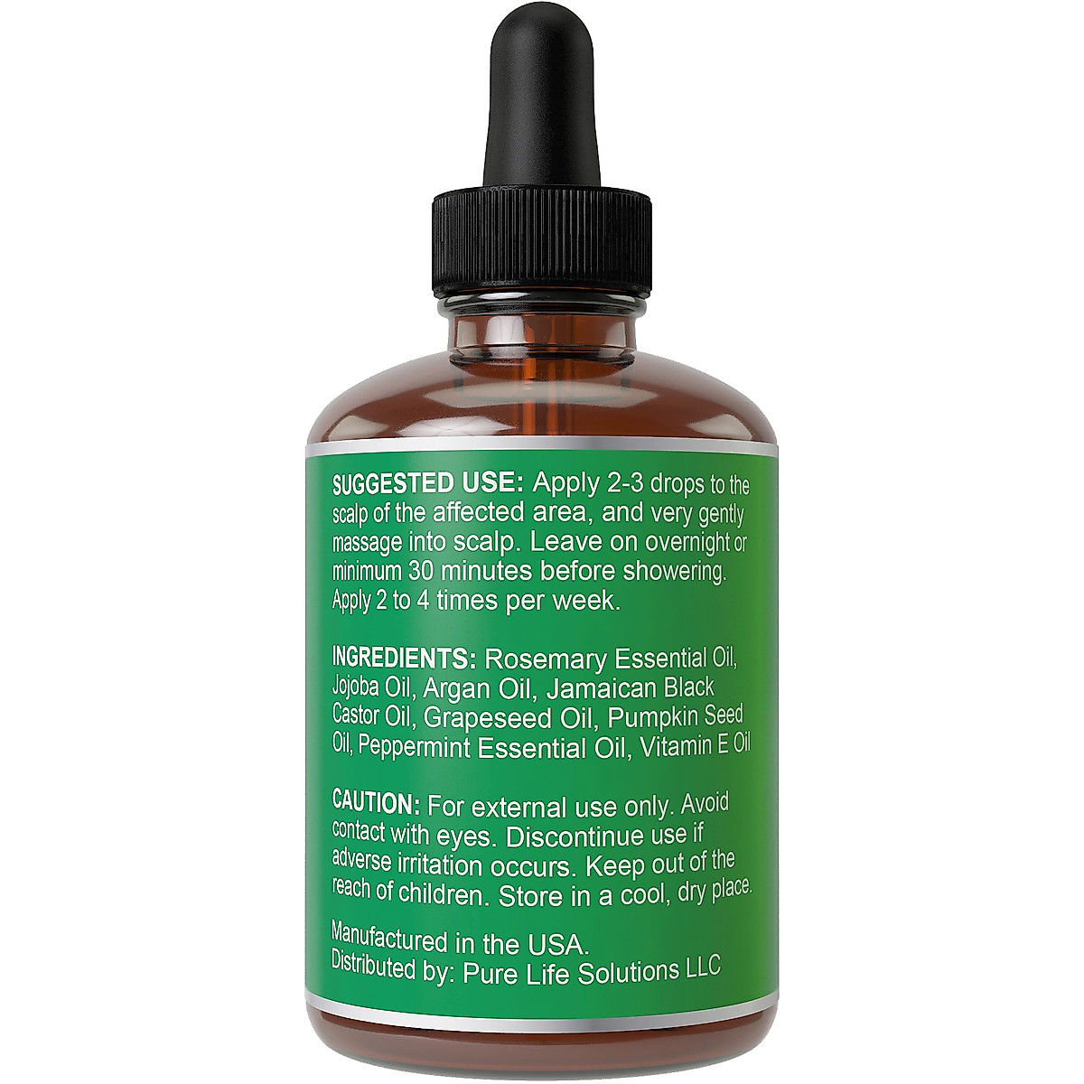 Rosemary Oil for Hair Growth For Men + Women - No Harsh Scent or Scalp Burn. Topical Treatment For Hair Loss Prevention, Hair Thickness, Regrowth. With Jojoba, Jamaican Black Castor, Peppermint 1oz