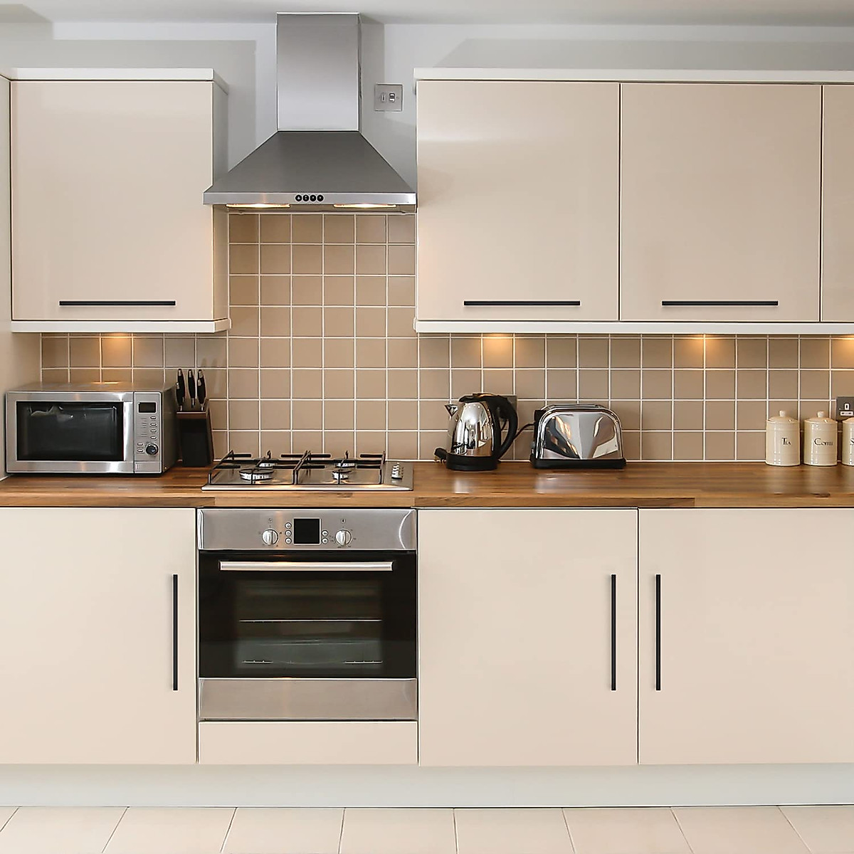 Ravinte 1 Pack 12-3/5 Inch Kitchen Square Cabinet Handles Matte Black Cabinet Pulls Black Drawer Pulls Kitchen Cabinet Hardware Kitchen Handles for Cabinets Cupboard Handles Drawer Handles