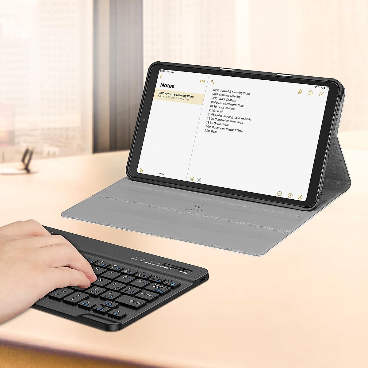 FINTIE Keyboard Case for Samsung Galaxy Tab A 8.4 2020 Model SM-T307, Slim Shell Lightweight Stand Cover with Detachable Wireless Bluetooth Keyboard, Black
