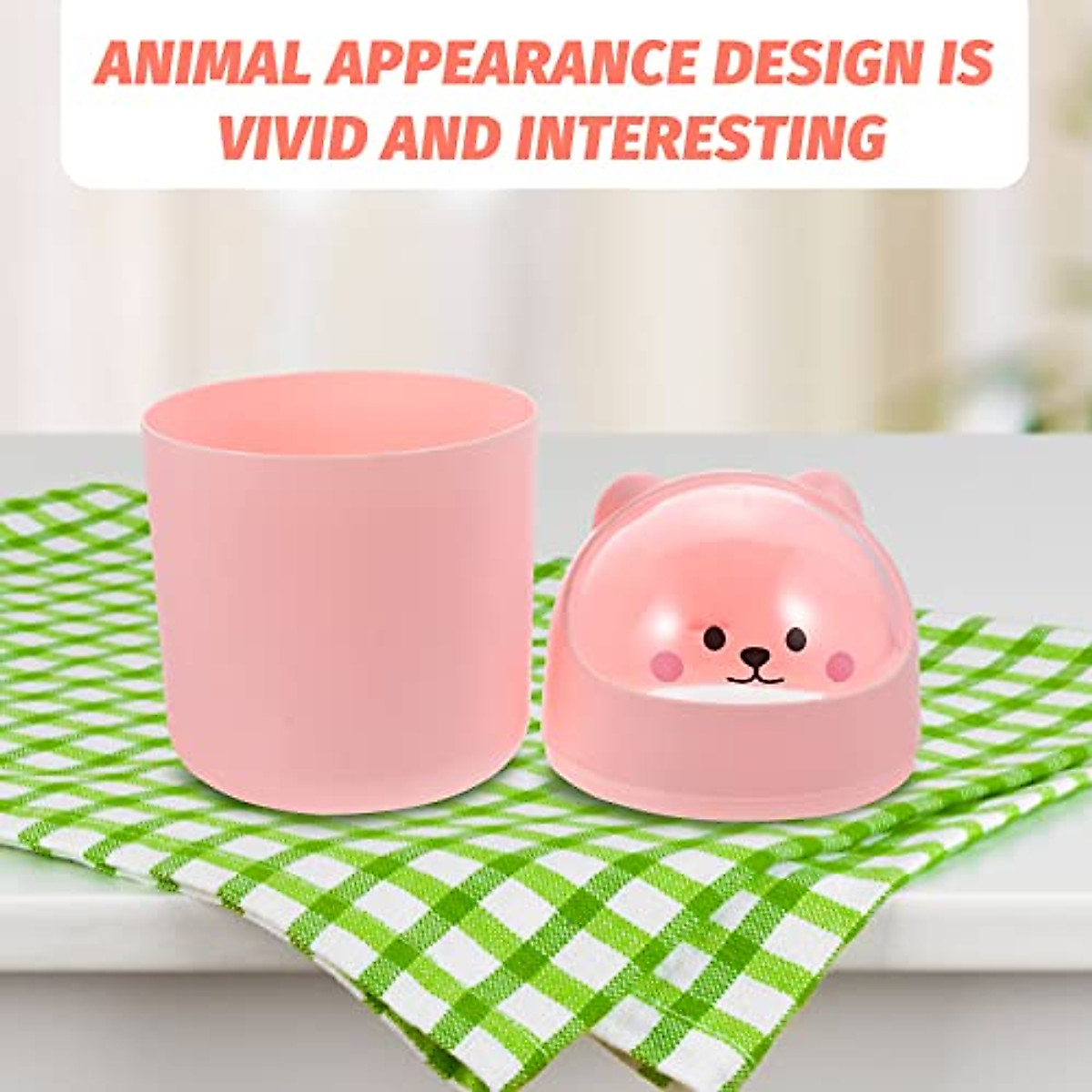 Cabilock Slim Desk Slim Desk Desktop Mini Trash Can with Lid Wastebasket Small Tabletop Paper Garbage Rubbish Bin with Lids Countertop Trash Container for Home Office Car Trash Cans Car Trash Cans