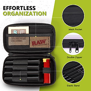 Smell Proof Storage Case with 4 Tubes, King Size Medicine Locking Bag Storage Container Fit in Pocket Great for Traveling Purple