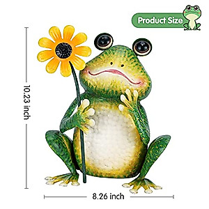 chisheen Garden Frog Statue Outdoor Decor Metal Frog Yard Art Sculpture