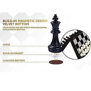 Luoyer 9.8 Inch Portable Travel Chess Set Magnetic Folding Chessboard Small Chess Board Game Sets Strategic for Teens Adults Beginners