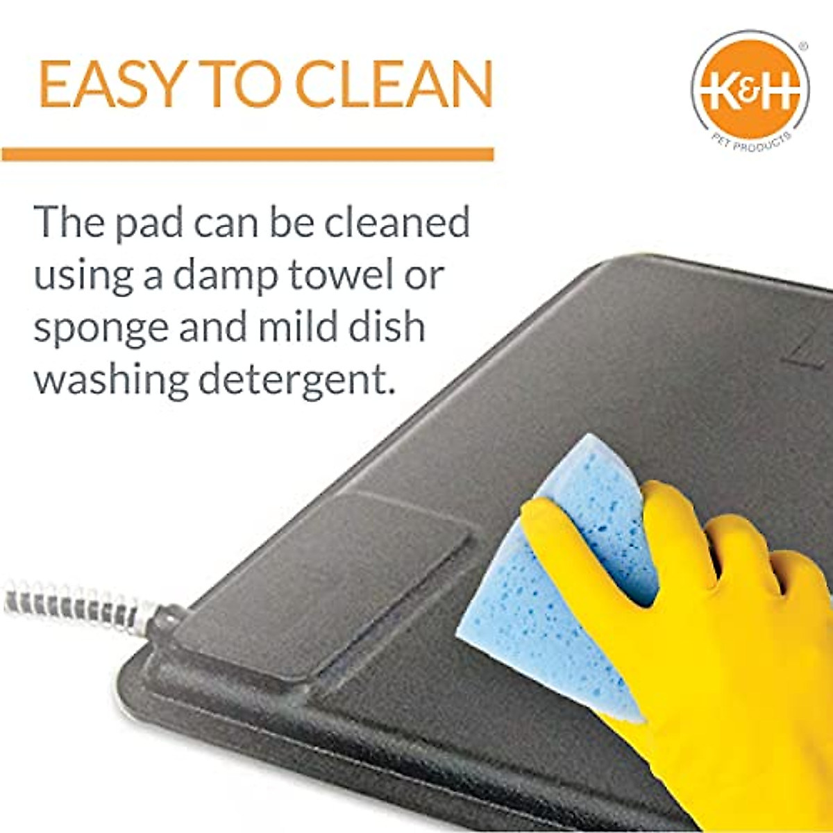 K&H PET PRODUCTS Thermo-Farm Animal Heated Mat Black Medium 16.5 X 22.5 Inches