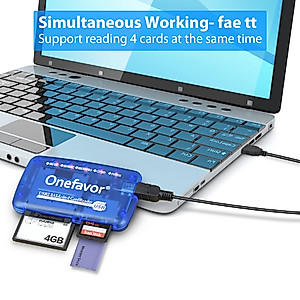 Onefavor SmartMedia Cards Reader Writer, All-in-1 USB Universal Multi Card Adapter Slim Hub Read Smart Media SD, XD, CF, MMC, MS Pro Duo, Camera Flash Memory Cards Reader for Windows, Mac, Linux