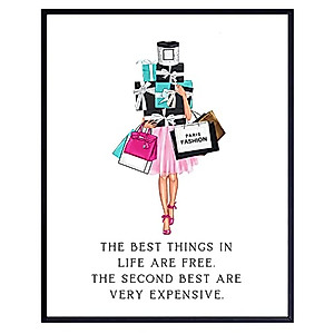 Glam Luxury Fashion Design Quote - Couture Fashionista Wall Art Decor Poster Print - 8x10 Gift for Women, Bathroom, Teens Room, Girls Bedroom
