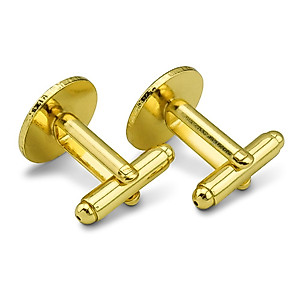 Marines USMC Emblem Black Yellow Red Officially Licensed Round Cufflink Set Gold Color