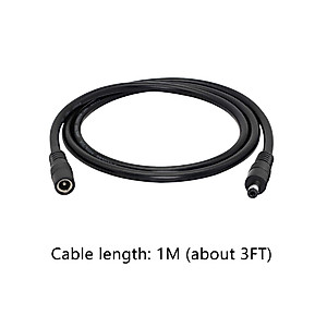 GINTOOYUN DC Power Extension Cable，DC 5.5mm x 2.1mm Male to Female Power Adapter Cable，3FT 18AWG Heavy Duty Cord for 12V CCTV Wireless IP Camera,LED,Car,More.-2PCS