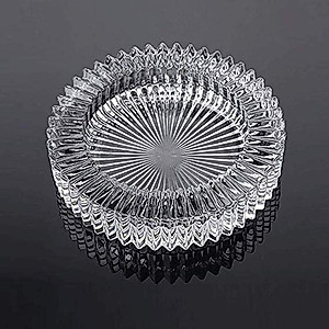 BEST PRODUCT Glass Ashtray/Candy Dish - for Home OR Office - Smoke Collectible Tribal Decoration - (Round) Asymmetrical (6", New Asymmetrical)
