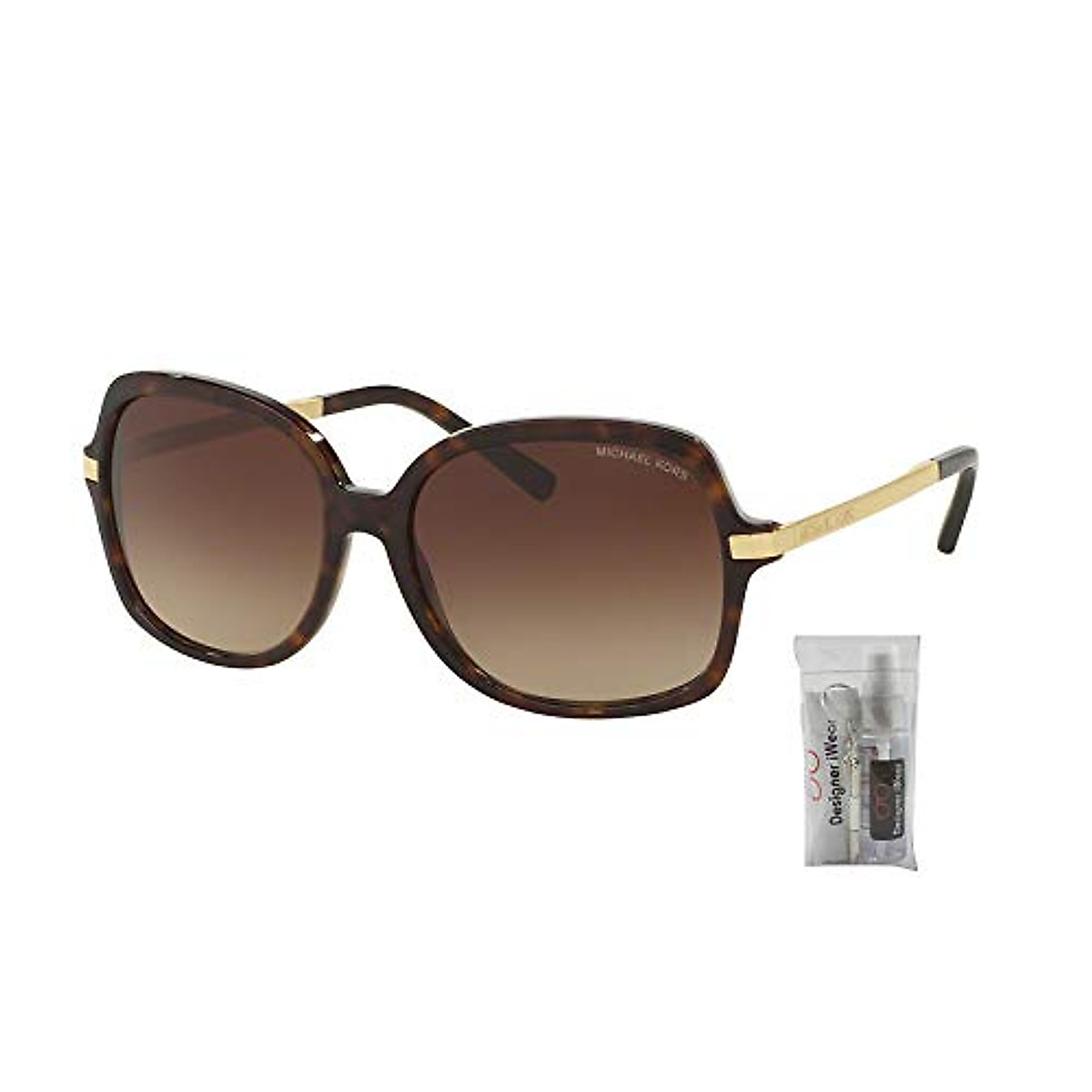 Michael Kors MK2024 ADRIANNA II Square 310613 57M Dark Tortoise/Brown Gradient Sunglasses For Women + BUNDLE With Designer iWear Eyewear Kit
