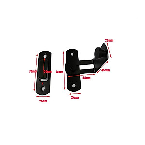 WANLIAN Black 90 Degree Right Angle Lock for Locking Sliding barn Door Locks and latches Satin