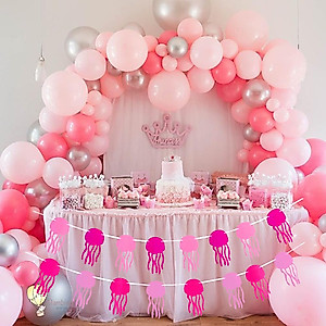 Jellyfish banner decoration, pink jellyfish theme decoration, can be used for baby showers, birthdays and other ocean theme parties