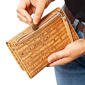 Corkor Cork Slim Long Wallet – Women’s Clutch - RFID Blocking - Vegan Leather – Cruelty Free – Eco Friendly - Zebra