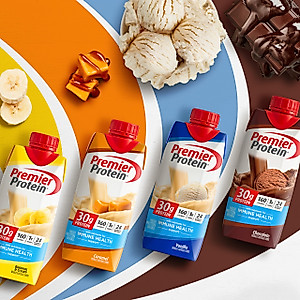 Premier Protein Protein Shake, Caramel, 30g Protein, 1g Sugar, 11 fl oz Pack of 12