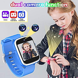 KeBuLe Kids Watch Educational Electronic Toys Touch Screen Smart Watch Toys for 5-10 Year Old Boys Girls Toddler Watch HD Dual Camera Watch Birthday for Kids USB Charging