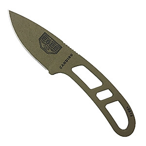 ESEE Authentic Candiru Tactical Survival Knife - Molded Sheath Belt Clip Plate (Dark Earth Blade, Black Molded Sheath)