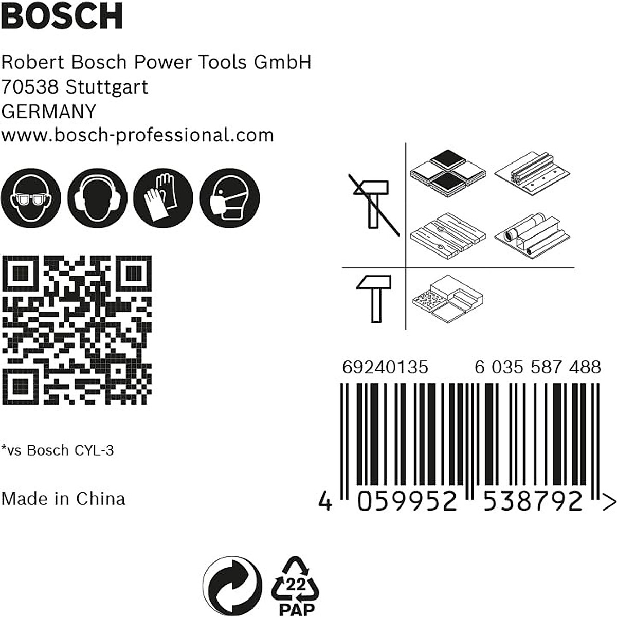 Bosch 5X Expert HEX-9 Multi Construction Drill Bit Set (for Concrete, Soft Tiles, Ø 5.5-8 mm, Professional Accessory Impact Drill/Driver, Rotary Drill/Drivers)
