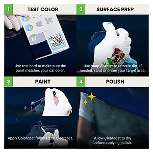 TouchUpDirect UH Tuxedo Black Compatible with Ford Exact Match Touch Up Paint Brush - Essential Kit