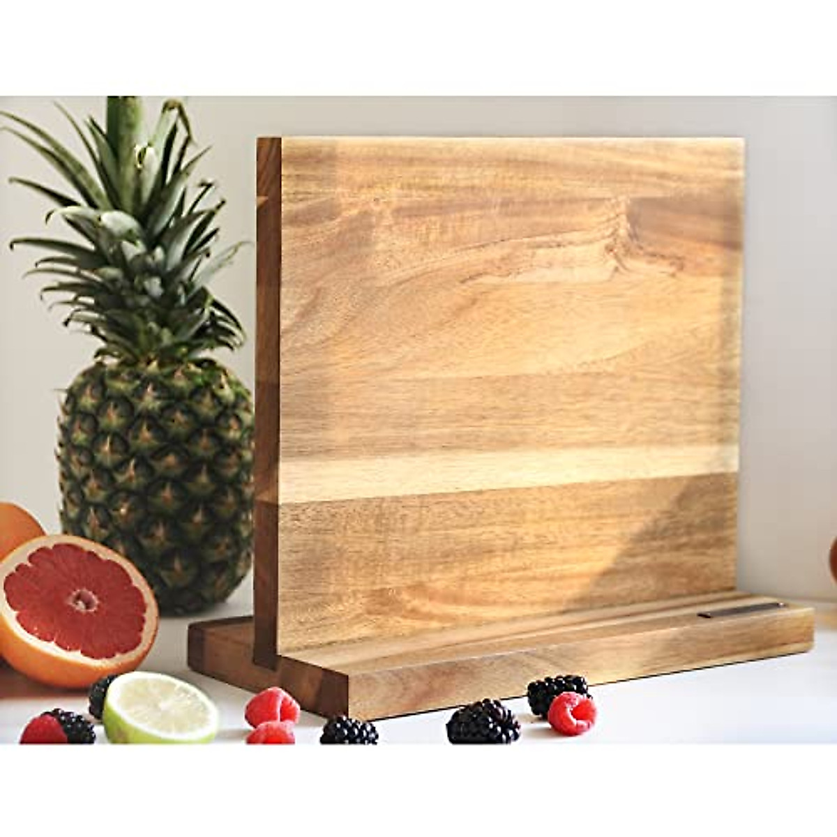 YOUSUNLONG Magnetic Knife Block - Magnetic Knife Holder - Magnetic Knife Stand - Double Sided Magnetic Acacia Wood - Holds 10 inch knives - Large Cutlery Display Stand and Storage Rack