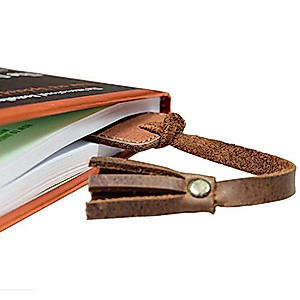 Hide & Drink, Leather Bookmark w/ Tassel, Pagemarker for Bookworms, Readers, Writers, Durable, Genuine, Fine Grain Leather, Deluxe, Classic, Handmade Includes 101 Year Warranty :: Bourbon Brown