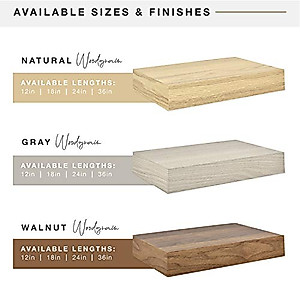 MCS Floating Shelf, Room Decor Wooden Shelf, Walnut Woodgrain, 12 x 4 Inch, Set of 2