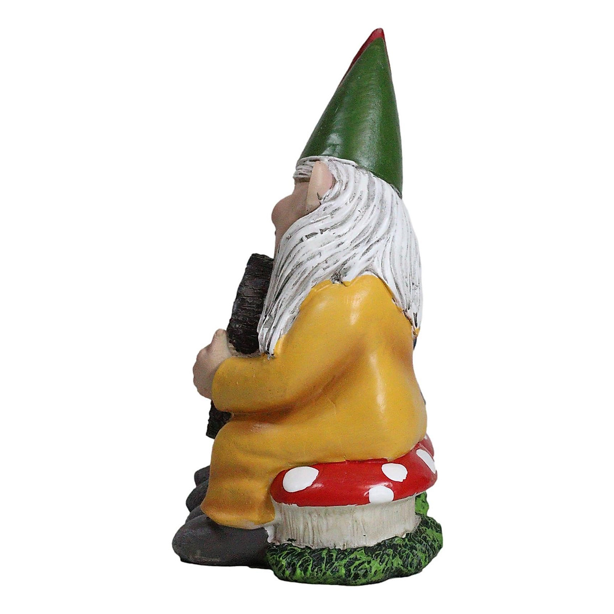 Ebros Whimsical Mr and Mrs Gnome Hobbit Couple Sitting On Toadstool Mushrooms Statue 6.25" Tall 'Forever Love Struck' Gnomes Home Decor Sculpture Figurine